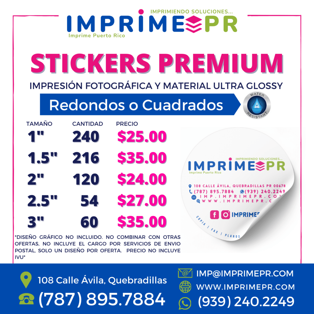 Stickers Premium – Imprime PR